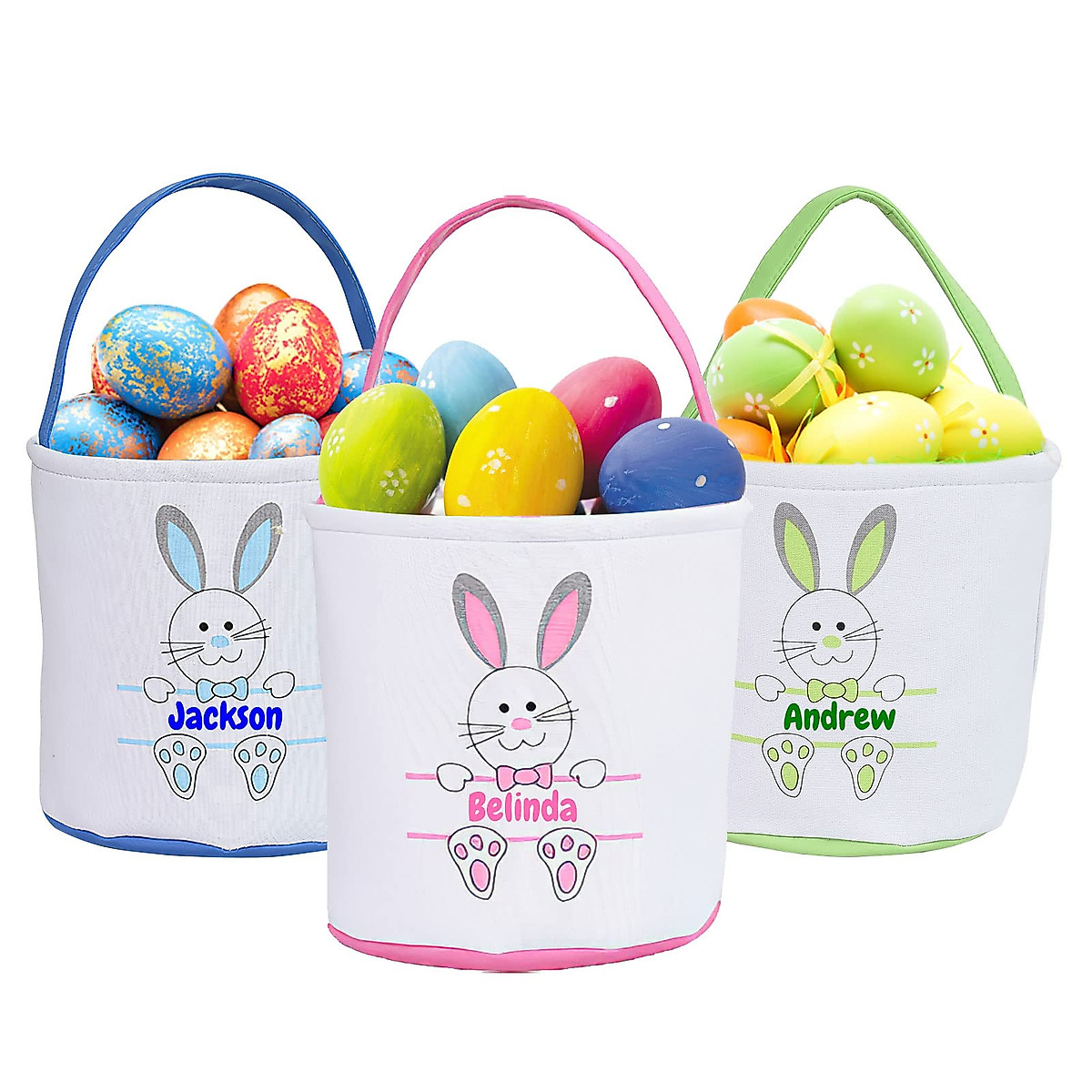 GosilenceWa Personalized Easter Basket for Girls Boys Kids with Name Large Custom Easter Baskets for Eggs Candy Gifts pink One Size