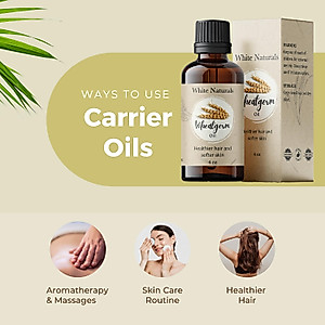 Organic Wheat Germ Oil for Skin, Cold-pressed Unrefined, 100% Pure Natural Wheatgerm Carrier Oil, Rich in Vitamin E, Ideal for SkinCare, Hair Care, Body, Face, Nails & Stretch Marks Relief