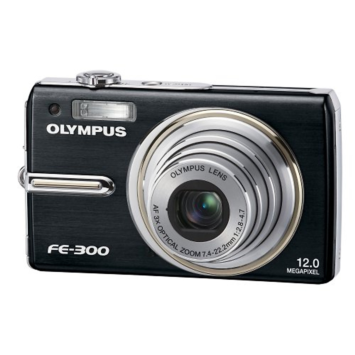 Olympus Stylus FE-300 12MP Digital Camera with Dual Image Stabilized 3X Optical Zoom (Black)