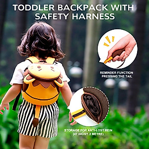 NOHOO Toddler Backpack Leash, Mini Cute Cartoon Animal, Waterproof Travel Book Bag for Baby Boys Girls 3~6 Years (Lion)