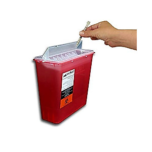 OakRidge Products 5 Quart Size (Pack 2) Sharps Container, Touchless Disposal
