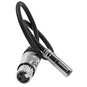 KONDOR BLUE XLR Cable for Set and Studio Audio Recording and Playback (16" Inch, TA4M Mini XLR to XLR, Black)