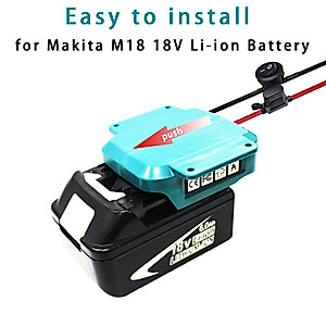 QSDXNYDC Power Wheel Battery Adapter for Makita 18V LXT Battery with Fuse&Switch 14 AWG Connector for BL1850B,BL1860B,BL1830B,BL1840B,BL1820B for DIY Rc Car Toys, Robotics and Rc Truck