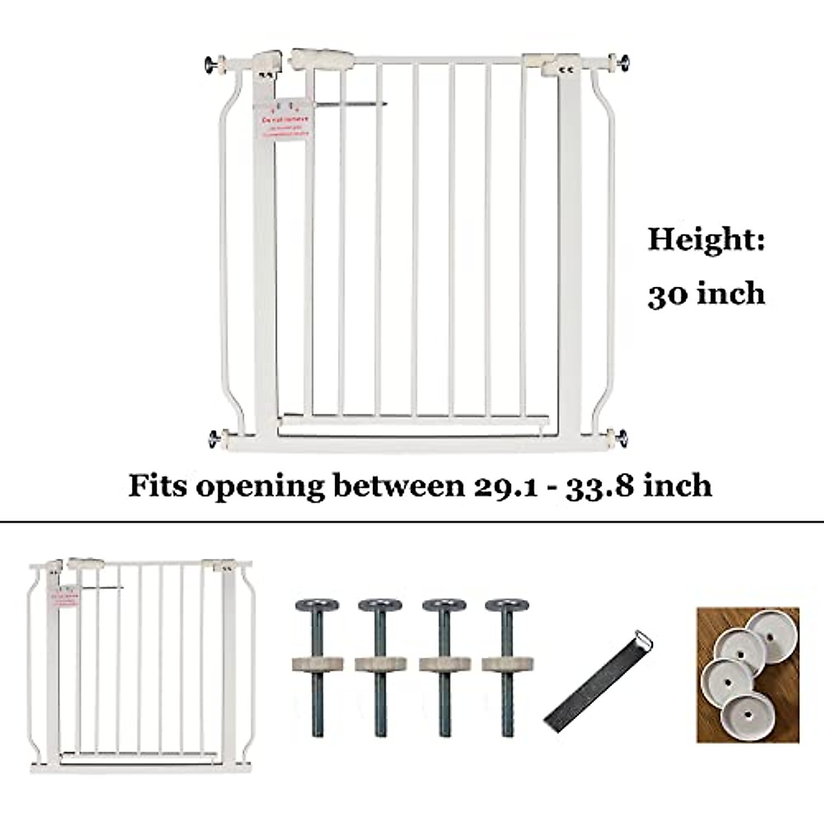 BalanceFrom Easy Walk-Thru Safety Gate for Doorways and Stairways with Auto-Close/Hold-Open Features, Multiple Sizes,White
