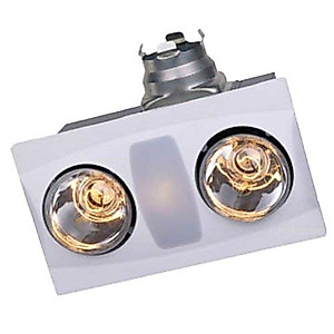 Aero Pure A515A W Quiet Bathroom Fan with Heat and Light, White