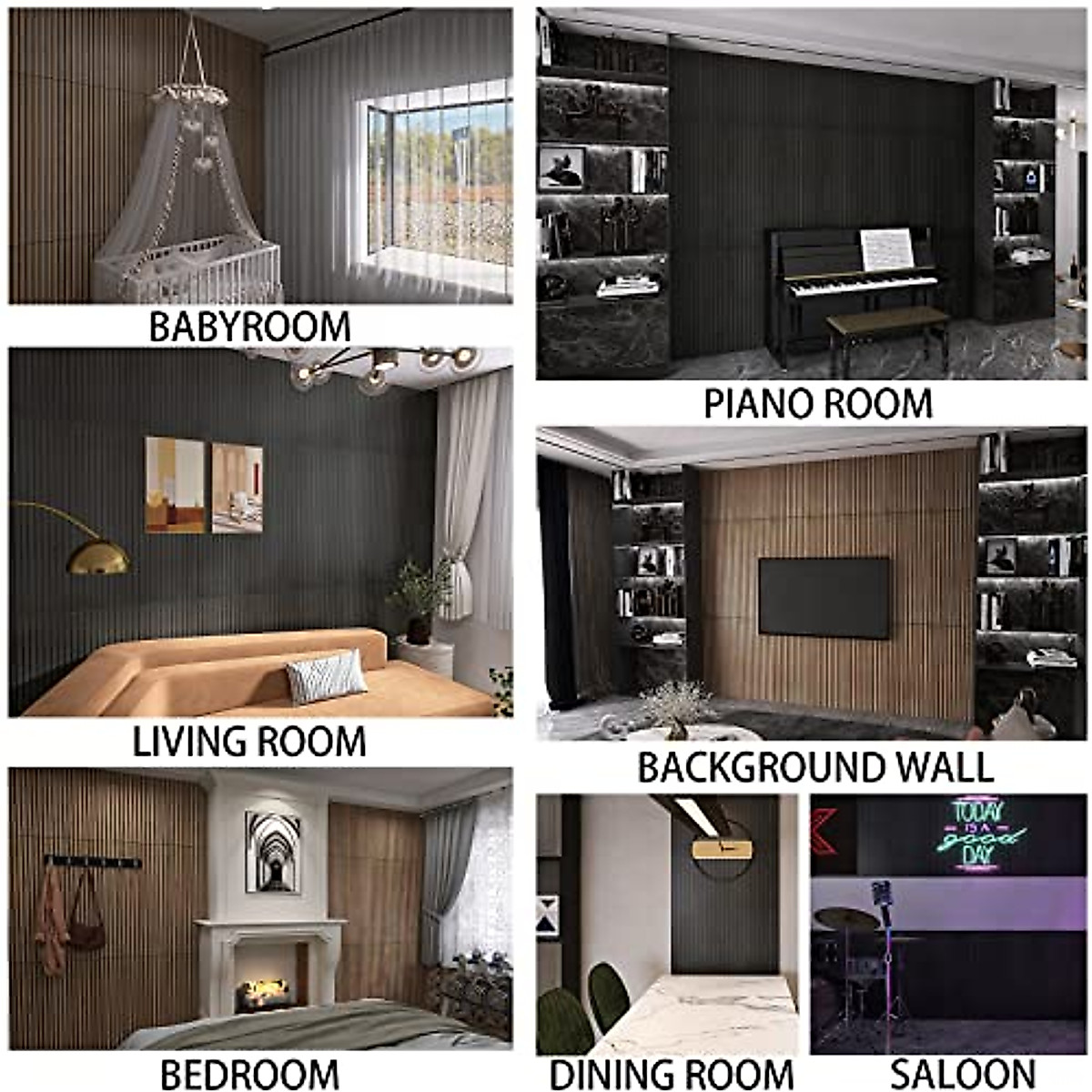 3D Slat Wood Wall Panels Acoustic Panels for Interior Wall Decor Natural Oak | Wood Slat for Wall | Soundproof | 42.5” x 17” Each | Set of 2 Wood Panels for Walls