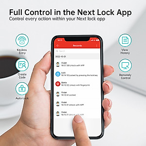 Wi-Fi Smart Deadbolt Lock with Touchscreen Keypad, Keyless Entry Bluetooth Hornbill Smart Front Door Lock Compatible with Alexa, Works with App, Auto-Lock, Remotely Control