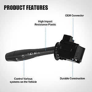 20940369 Headlight Turn Signal Dimmer Switch Blinker Lever Compatible with 2004-2012 Chevy Malibu, 2005-2011 Pontiac G6, 2007-2009 Saturn Aura, Replaces# D6253E, SW8004