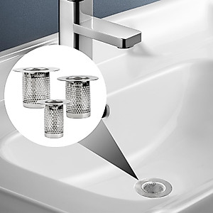 BLMHTWO 3pcs Bathtub Drain Cover, Bathroom Sink Strainer, Shower Floor Drain, Kitchen Sink Stopper, Hair Catcher Perfect for Kitchen Sink Bathtub Wash Basin Balcony Drain Hole(3 Sizes)