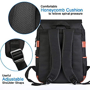 Modoker Vintage Women Laptop Backpack Bookbag for Women, Travel College School Backpack with USB Charging Port Fashion Rucksack Backpack Fits 15.6 Inch Notebook, Purple