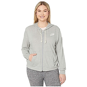 Nike Plus Size NSW Gym Vintage Hoodie Full Zip Dark Grey Heather/Sail 1X