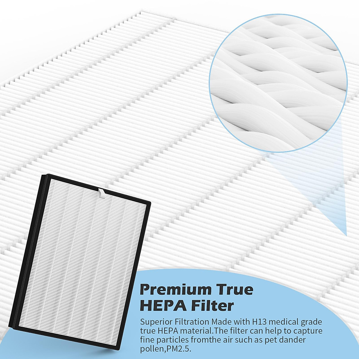 XBWW 2 Packs H13 True HEPA Replacement Filter Compatible with LEVOIT EverestAir Air Cleaner Purifier, Compare to Part # EverestAir-RF