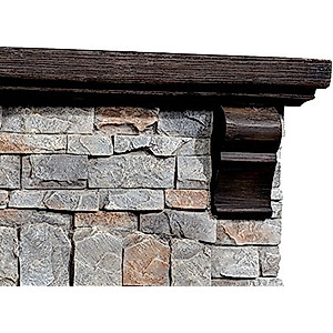 Classic Flame Pioneer Stone Electric Fireplace Mantel Package - Brushed Dark Pine, 18WM10400-I601