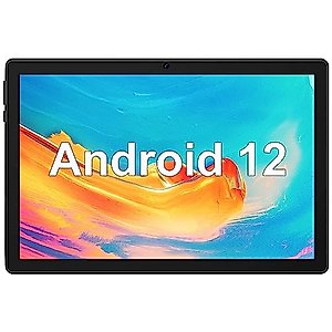 Tablet 10 inch Android 12 Tablet, 64GB ROM 512GB Expand, Android Tablet with Dual Camera, WiFi, Bluetooth, HD Screen, Google GMS Certified-Silver