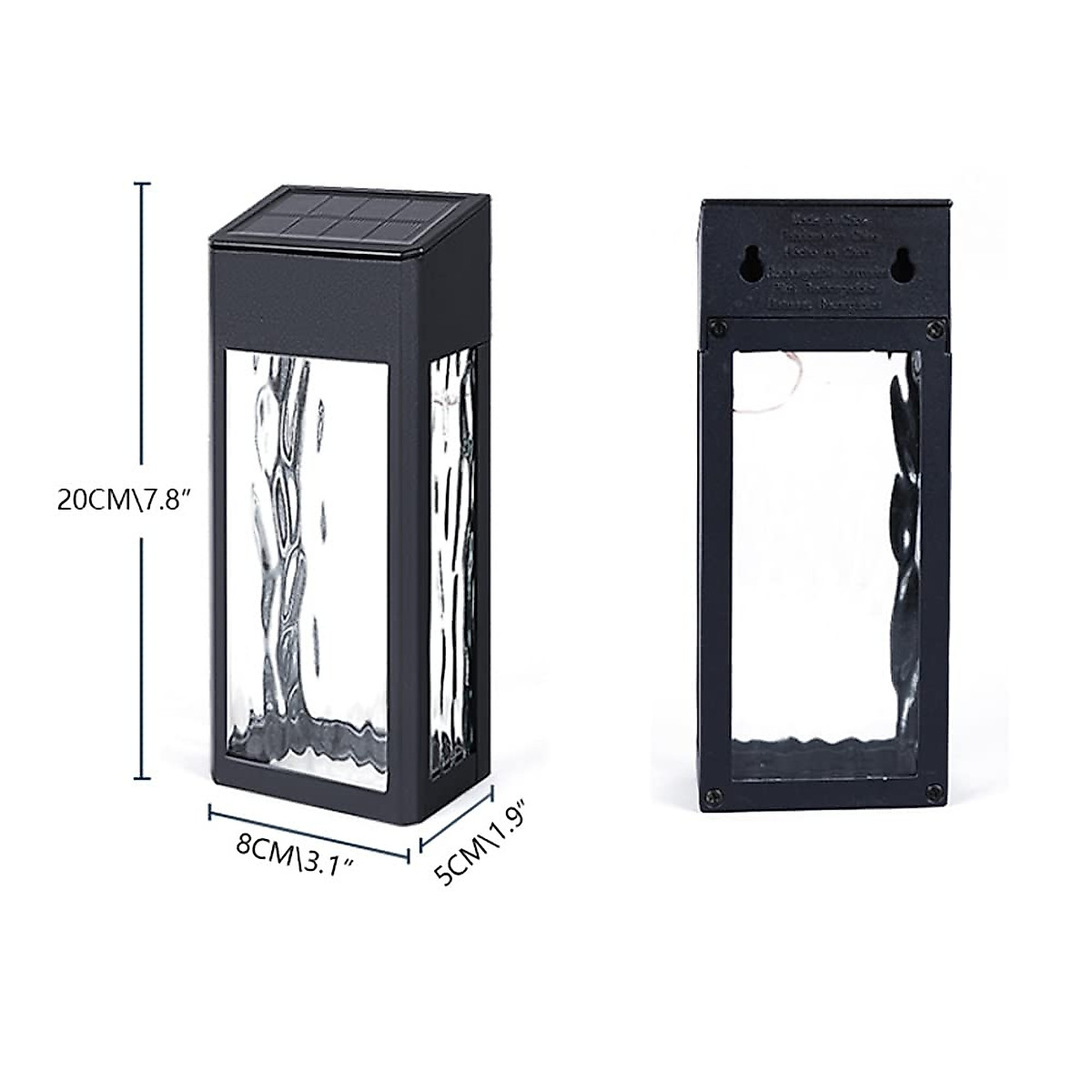 LANTKD 4pcs Solar Outdoor Garden Wall Lamp, Home Garden Villa Arrangement Outdoor Waterproof Lamp Induction Lighting Street Lamp Landscape Lamp