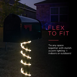 UltraPro LED Rope Lights, 50ft Classic Clear Rope, Warm White Light 3000K, Indoor/Outdoor, Flexible, Linkable, Durable, Rope Lights Outdoor, 54505