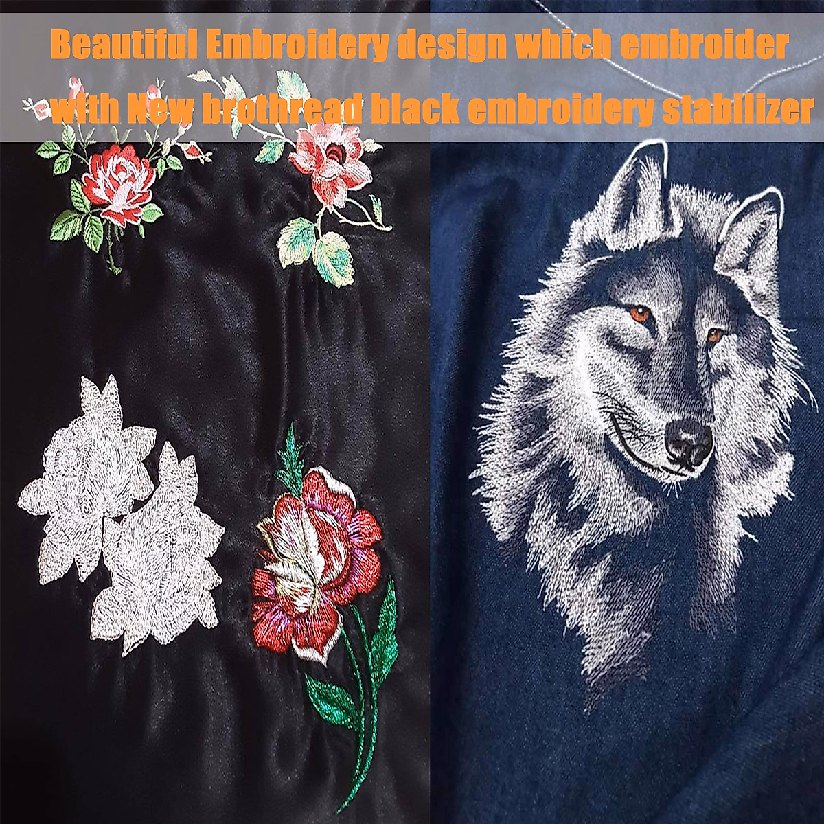 New brothread Black Tear Away Machine Embroidery Stabilizer Backing 12" x 25 Yd roll - Medium Weight 1.8 oz - 3 Options - Tear Away/Cut Away/No Show Mesh