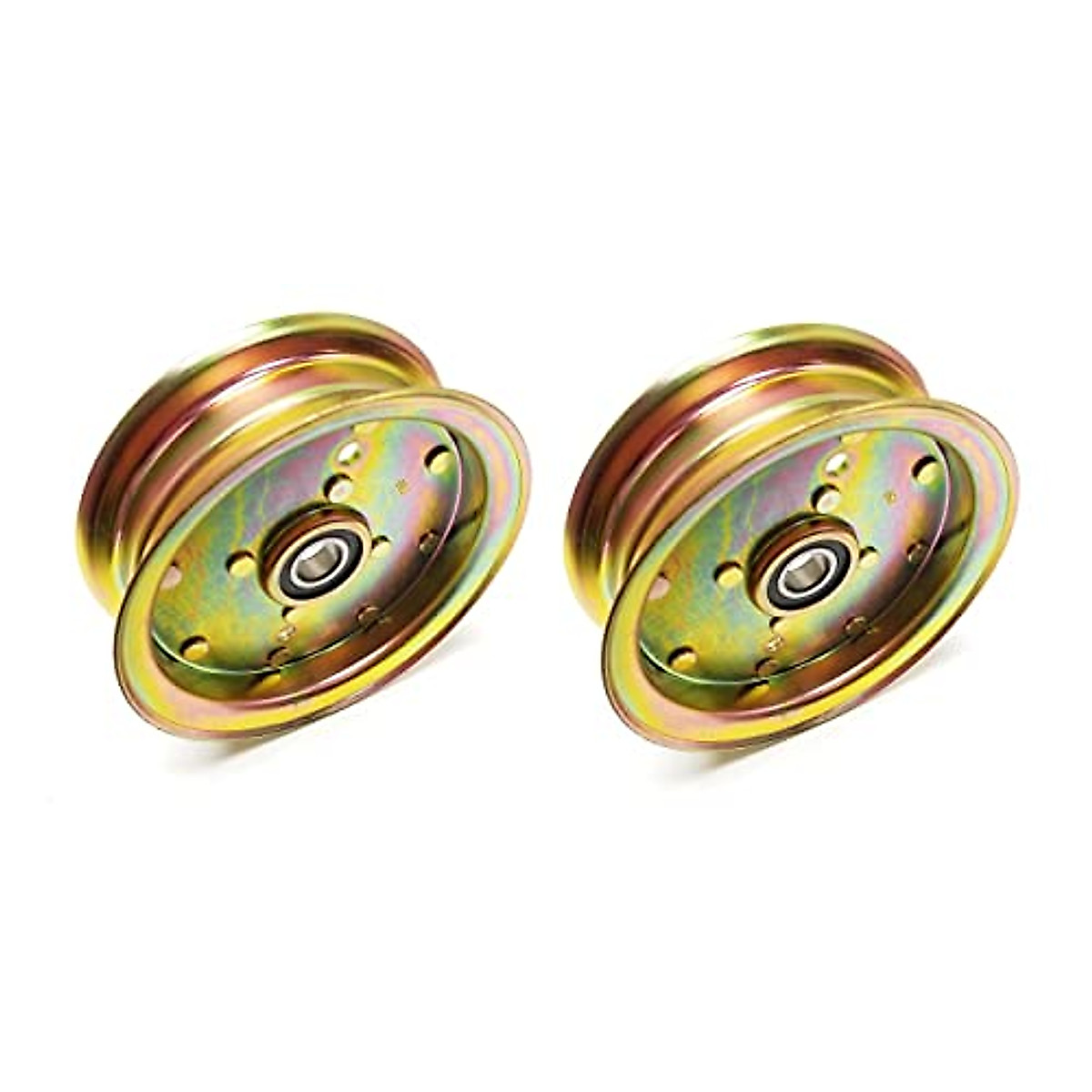 2 Heavy Duty Flat Idler Pulleys Compatible with Craftsman Poulan Husqvarna Pulley Number 539132728, 589766101, 589766102, 539131148, or 539112196