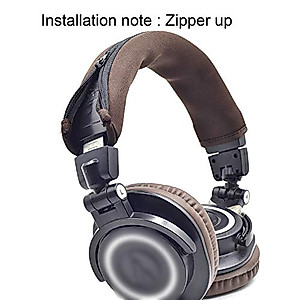 Defean Brown Headphone Protector Headband Fabric Compatible with Audio Technica M30 M40 M50 M50X M50S M40X Headphone(Brown Protector Headband)