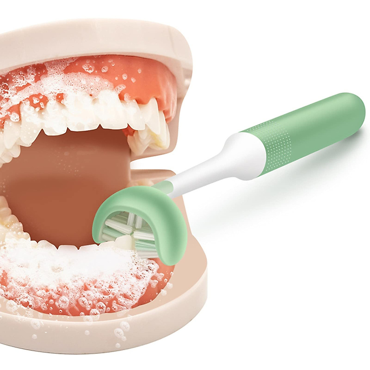 Exte 3D All Rounded Tooth Brush for Adult Three-Sided U-Shaped Wrapped Toothbrush (Blue)