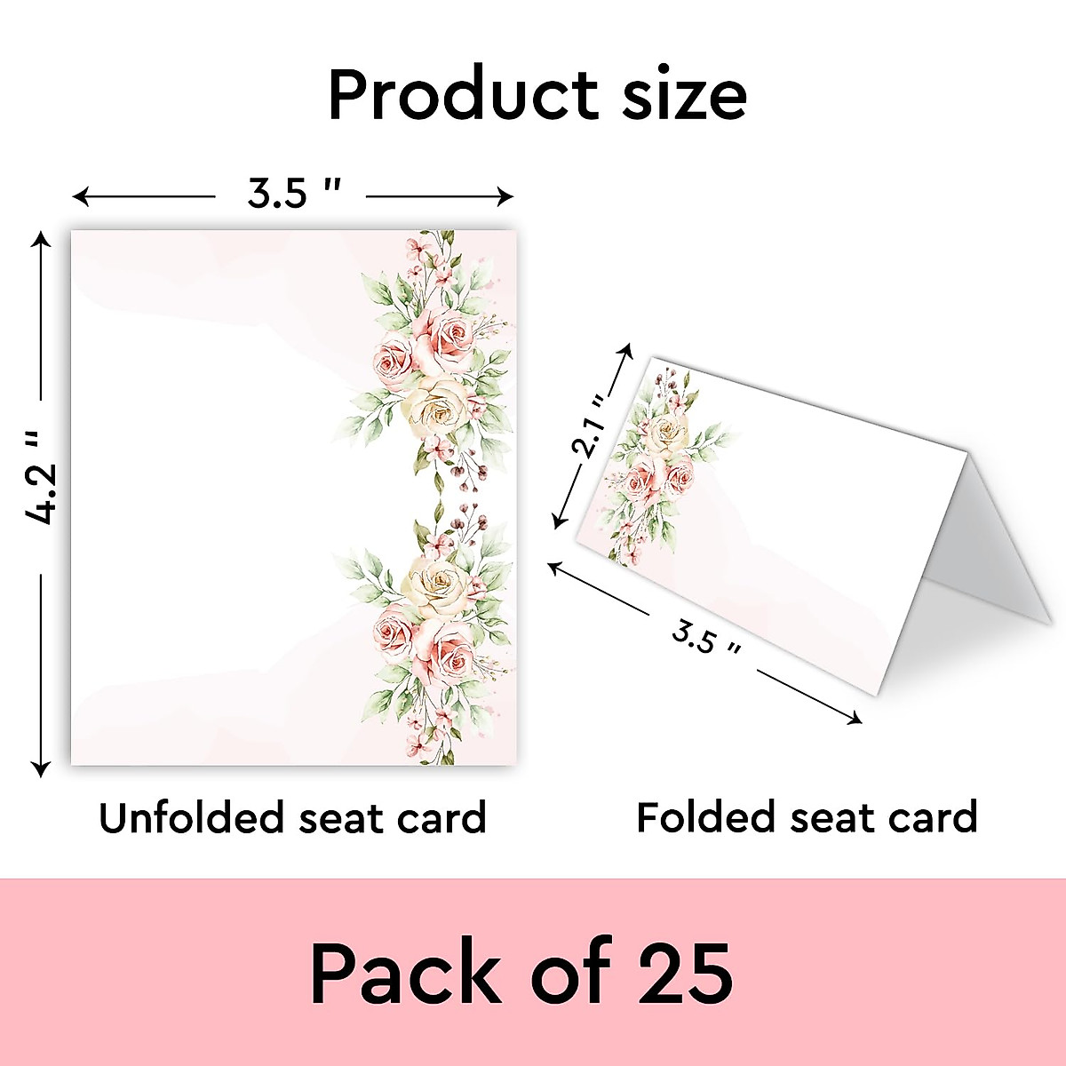 Place Cards with Fall Pumpkin, Scored for Easy Folding Set of 25 Tent Style Table Seating Cards, Party Decoration Blank Name Fill in Card for Thanksgiving Dinner, Reception, Banquet, Buffet Food-33