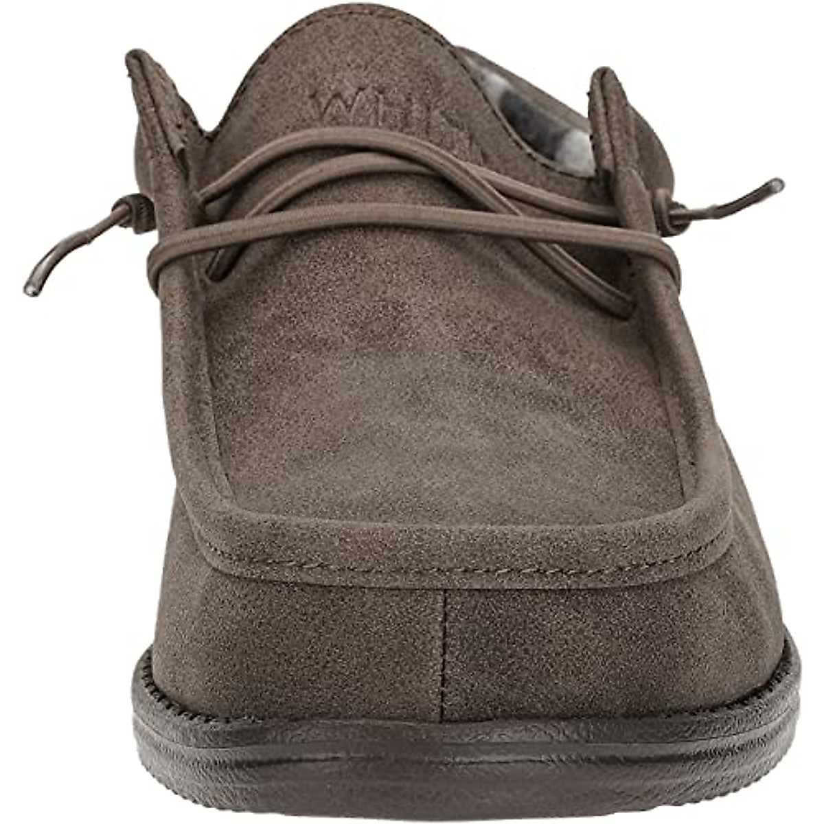 WHITIN Men's Slip on Loafers Suede Recycled Leather Boat Shoes Casual Deck Sneakers Size 13 Lightweight Winter Warm MOC Toe Walking Dark Brown 47