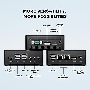 TECLAST N15 Mini PC,16GB DDR4 RAM 512GB SSD, Intel Celeron N5095 Mini Desktop Computer, Mini Computer Windows 11 Support 4K 3-Monitor, 2x2500Mbps RJ45, HDMI/DP/Type-C/WiFi/BT 4.2 for Home/Office