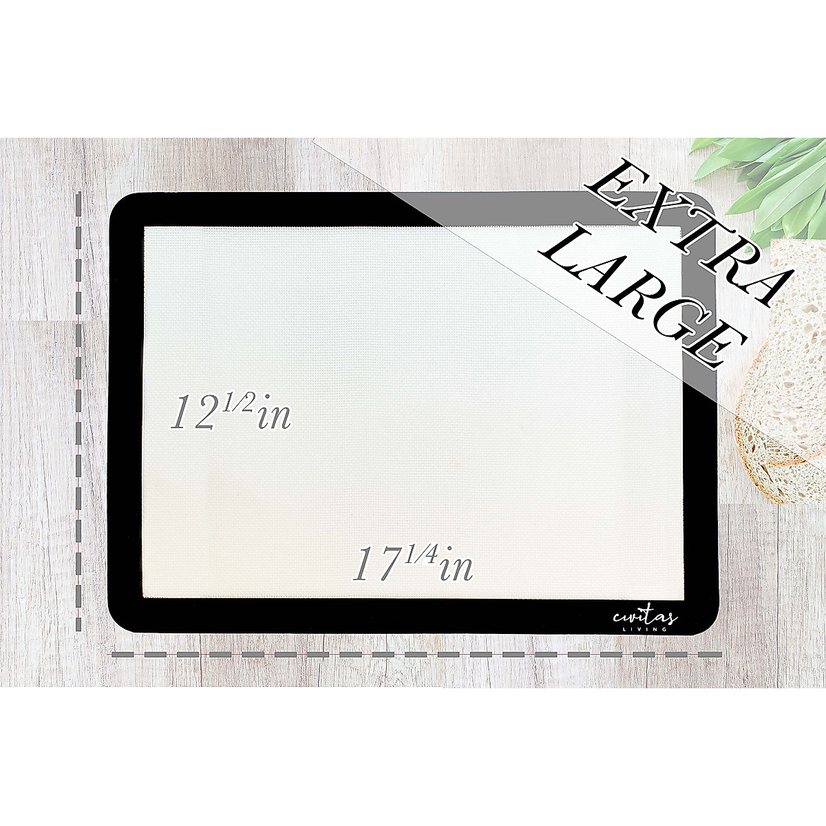 Non-stick Silicone Baking Mats | Extra Large Half Sheet (12.5''x17.25'') | Set of 2 | Civitas Living (SBM125X1725)