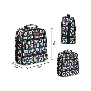 Tilami Rolling Backpack 19 inch with Lunch Bag Wheeled Laptop Backpack, Unicorn Cute