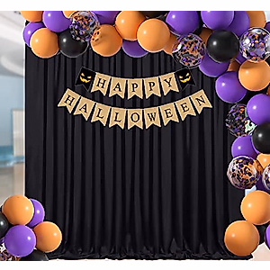 MoKoHouse 10ft x 8ft Black Backdrop for Parties Black Backdrop Drape for Birthday Wedding 2 Panels 5ft x 8ft