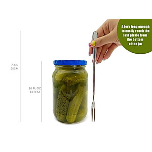 Pickle Forks Olive Fork pickle grabber,pickle picker for the jar,Cocktail Forks,Set of 4,long handle 7.8in