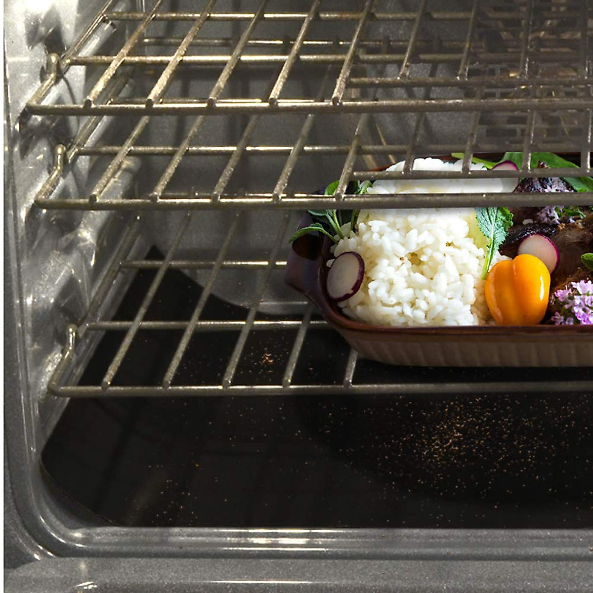 Eternal Living Non-Stick Oven Liners for Bottom of Electric, Gas, Toaster & Microwave Ovens Extra Thick Heavy Duty, Extra Large 26” x 16.25” Set of 3 Black