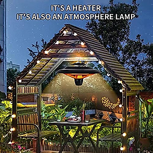 WLYMQFC Patio Heaters for Outdoor Use,Patio Hanging Heater,Infrared Waterproof Heater,Electric Patio Heater for Indoor or Outdoor Use Ceiling Mounted Heater with 2 Ajustable Power (600W/15000W)