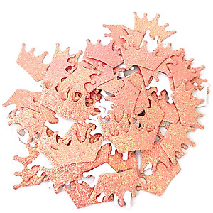 Mybbshower Glitter Pink Tiara Crown Stickers for Princess Birthday Party Envelope Sealing Adhesive Labels for School 1 4/5 Inch Pack of 100