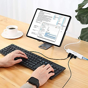 Ethernet Adapter Compatible with Samsung Galaxy Tab A 10.1 (2019), Tab A7, Tab S4, Tab S5e Android Tablet - with 3-Port Charging OTG HUB, Host USB C Cable