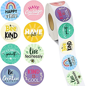 1000 Pcs Kindness and Vibes Stickers Be Kind Sticker Positive Affirmation Stickers Inspirational Motivational Sayings Encouraging Colorful Assortment Sticker for Scrapbooking, Arts, DIY Crafts (Cute)
