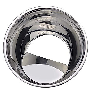 YUDONG Stainless Steel Rice Washing Bowl,With Side Drainer Stainless Steel Large Capacity Fruit Vegetables Practical Washing Bowl Kitchen Supplies Rice Sieve Durable