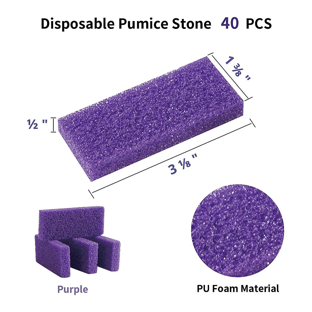 CHAOMAO Disposable Foot Scrubber Pumice Pads, Pedicure Pumice Stone Dead Skin Callus Remover for Feet