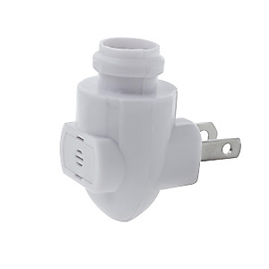 Creative Hobbies White Auto On Sensor Plug in Night Light Module Includes 3 Bulbs and 3 Plastic Clips, Great for Making Your Own Decorative Night Lights, Pack of 3