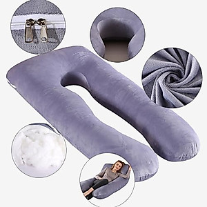 GBSELL Pregnancy U-Shape Sleeping Sideways Pillows,Pregnancy Pillows for Adult Sleeping,Maternity Pregnancy Sideways Pillow (Gray)