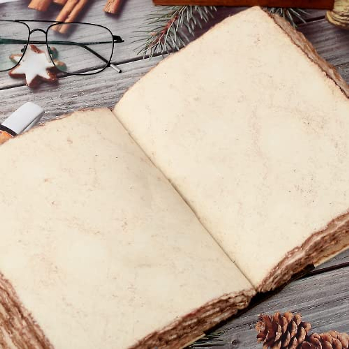 LEATHER VILLAGE Leather Journal – Vintage Leather Journal – Book of Shadows – Leather Bound Journal – Leather Sketchbook – Antique/Vintage Deckle Edge Handmade Paper of 200 GSM – 8 X 6 inches