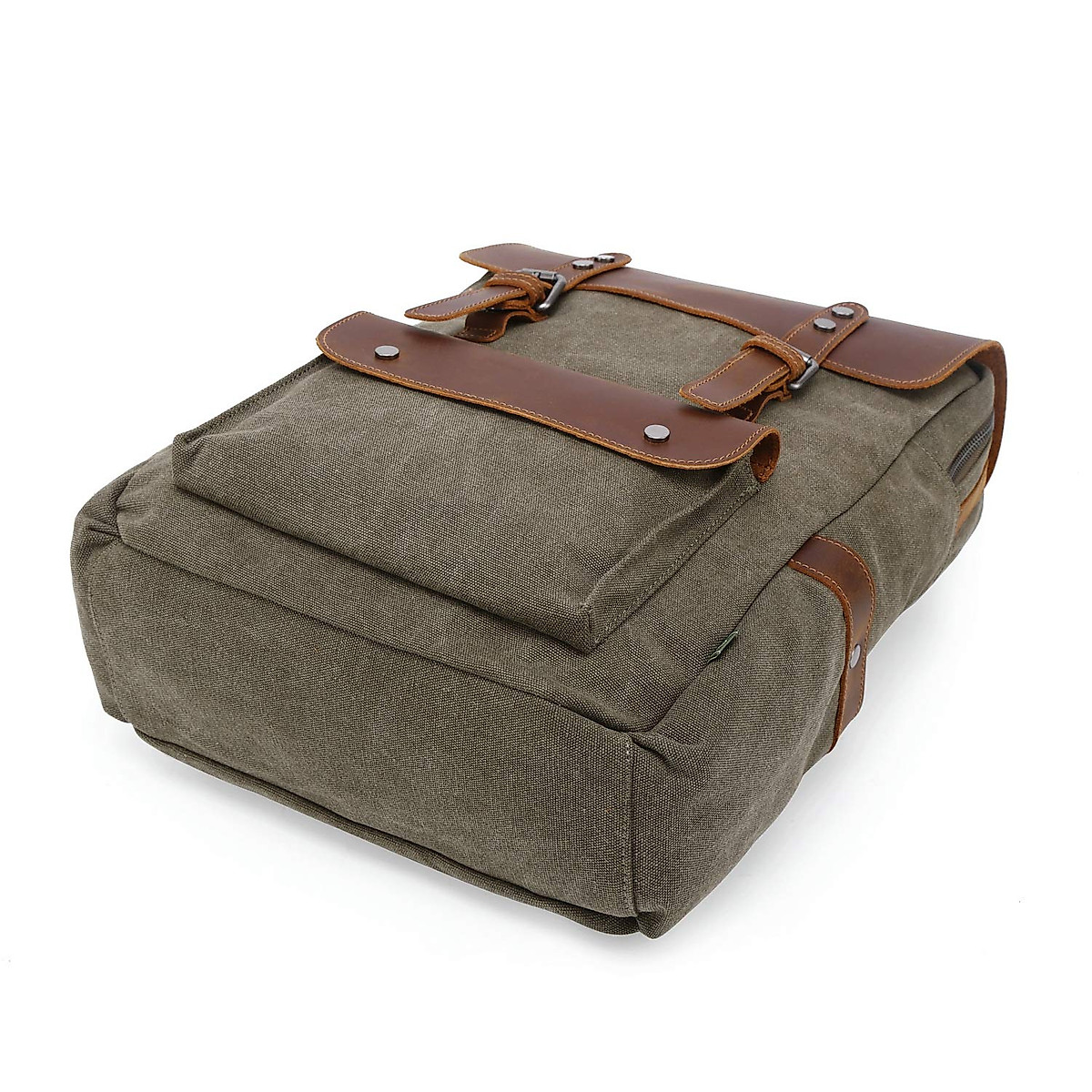 TSD Brand Valley Hill Canvas Backpack (Olive)