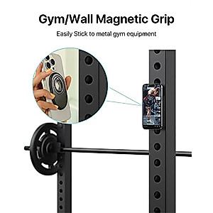 [2023 Newest] andobil Easyfly Magnetic Phone Grip [Strongest Magnet Power] Gym Cell Phone Finger Ring Holder Compatible with MagSafe iPhone 14 Pro Max 14 13 12, Rotate Kickstand, Carbon Fiber Design