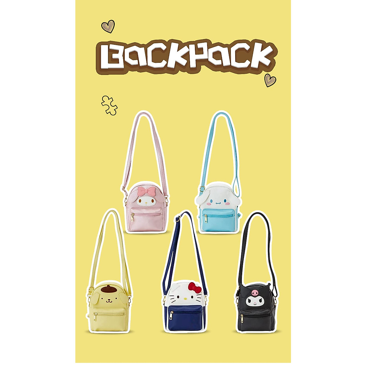 Girls Anime Kawaii Mini Backpack + Keychain Anime Cosplay Backpack Cute Doll Handbag Shoulder Bag(Blue)