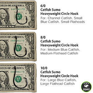 Heavyweight Catfish Hooks - Offset Octopus Circle Hooks - 25 Pack (6/0)