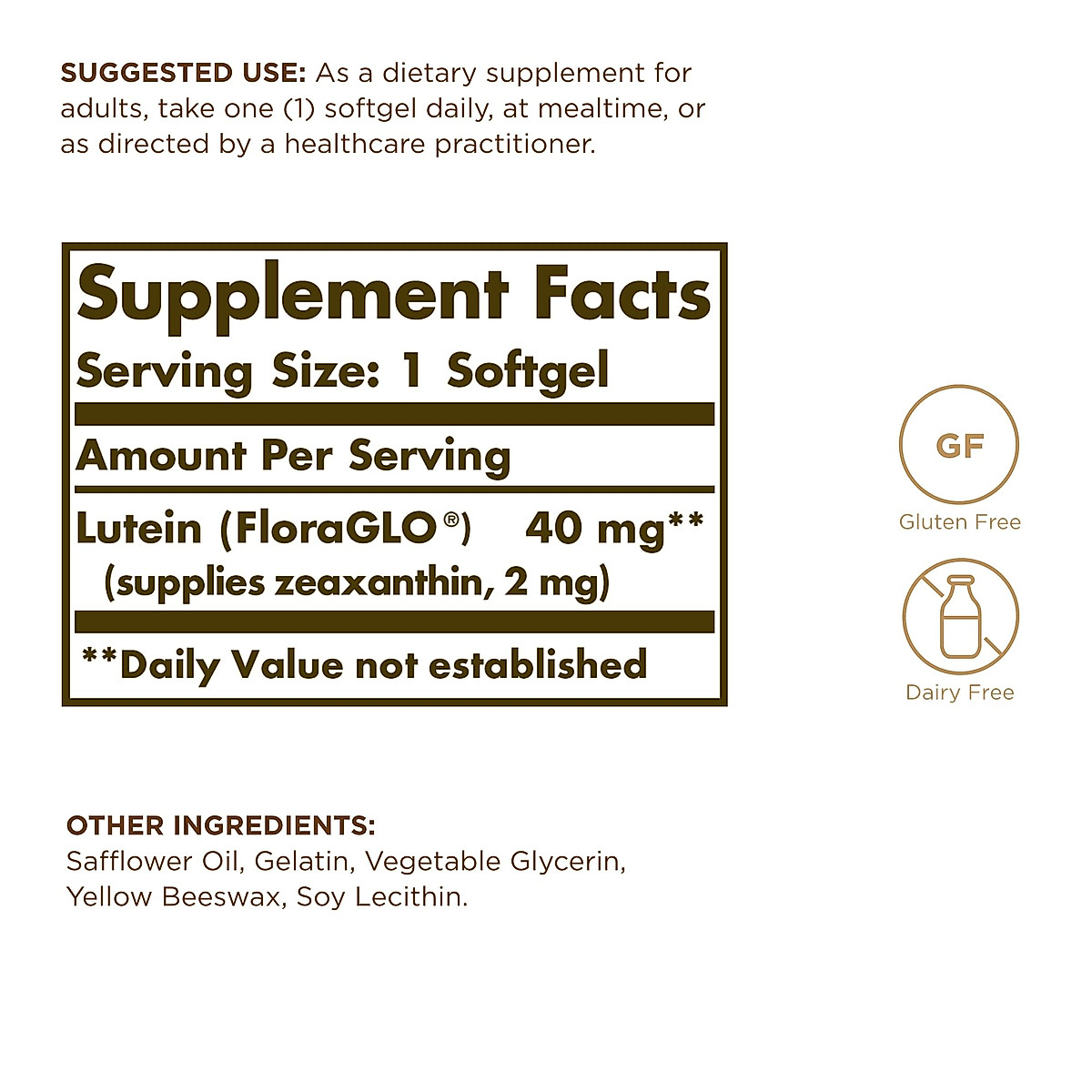 SOLGAR Lutein 40 mg - 30 Softgels, Pack of 3 - Supports Eye Health - Gluten Free, Dairy Free - 90 Total Servings