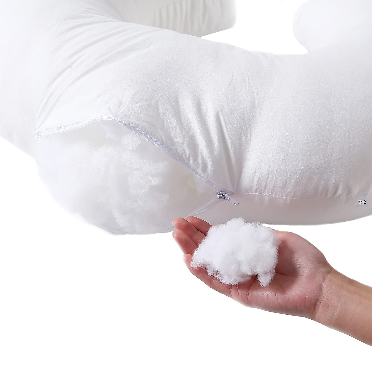 ESEN Baby Nursing Pillow and Body Positioner for Breast Feeding and Bottle Feeding, Naked Ultra Soft Baby Breastfeeding Pillows for More Support for Mom and Baby (Naked Pillow)