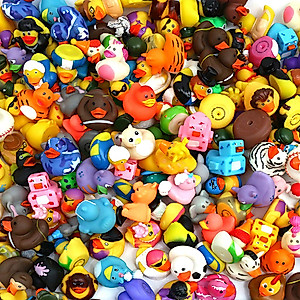 XY-WQ 50 Pack Rubber Duck for Jeeps Ducking - 2.3 Inch Bulk Floater Duck for Kids - Baby Bath Toy Assortment - Party Favors, Birthdays, Bath Time, and More (50 Varieties)