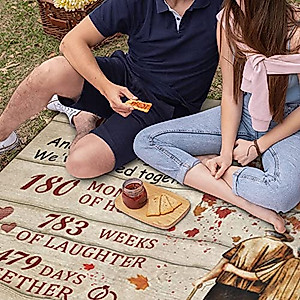 OWL QUEEN Gifts for 15th Anniversary Blanket 15th Wedding Anniversary 15 Years of Marriage Throw Blankets Gift for Husband Wife Couple Gifts for Dad Mom 50"x60"