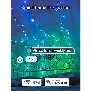 Twinkly App-Controlled 105ft Smart String LED Lights with 400 AWW LEDs - WiFi & Bluetooth Connectivity, Sync with Music, Indoor/Outdoor Use (IP44), Compatible with Google Assistant & Amazon Alexa